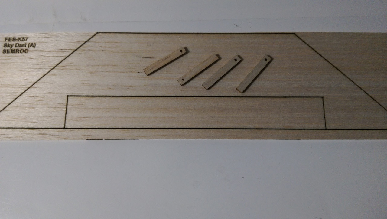 Semroc Laser-Cut Fins Sky Dart (Sheet A/B/C/D 3/32 Balsa ) SEM-FES-K57