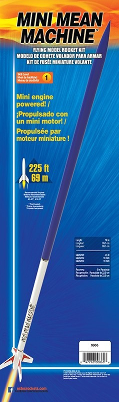 Estes Flying Model Rocket Kit Mini Mean Machine 0865