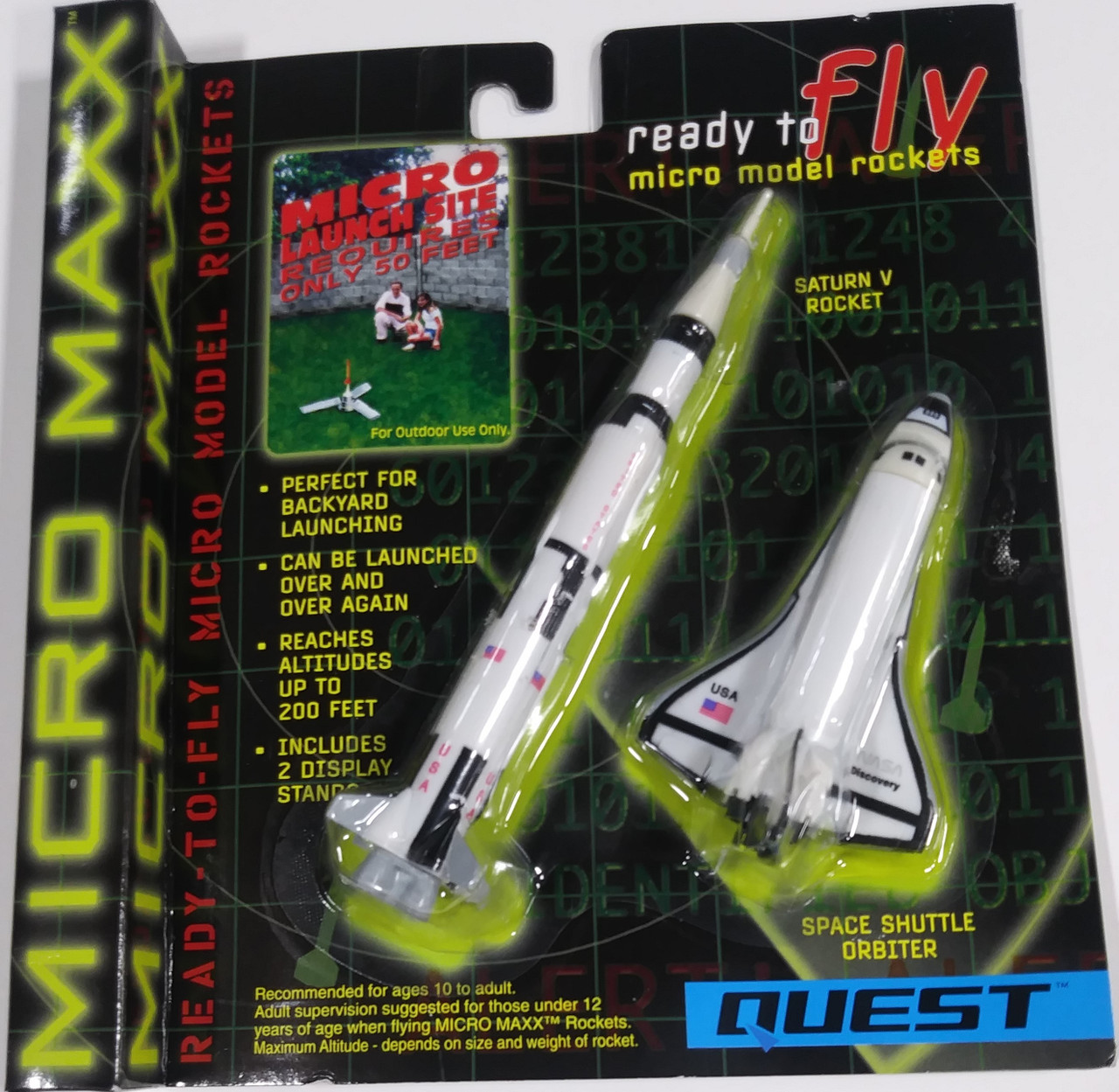 Quest Flying Model Rocket Kit Micro(MX) Saturn V & Space Shuttle ...