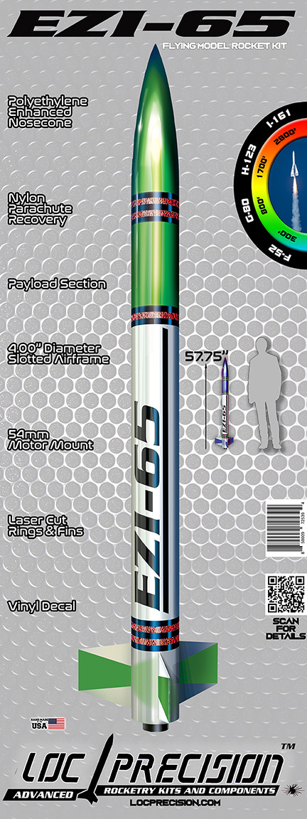 LOC Precision Flying Model Rocket Kit 4" EZI-65 LOC PK-64