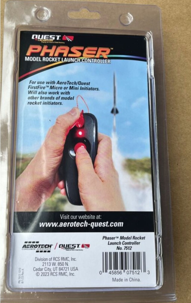 Quest Flying Model Rocket Accessories Launch Controller Phaser QST 7512