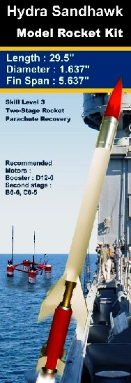 Rocketarium Flying Model Rocket Kit Hydra Sandhawk RK-1007