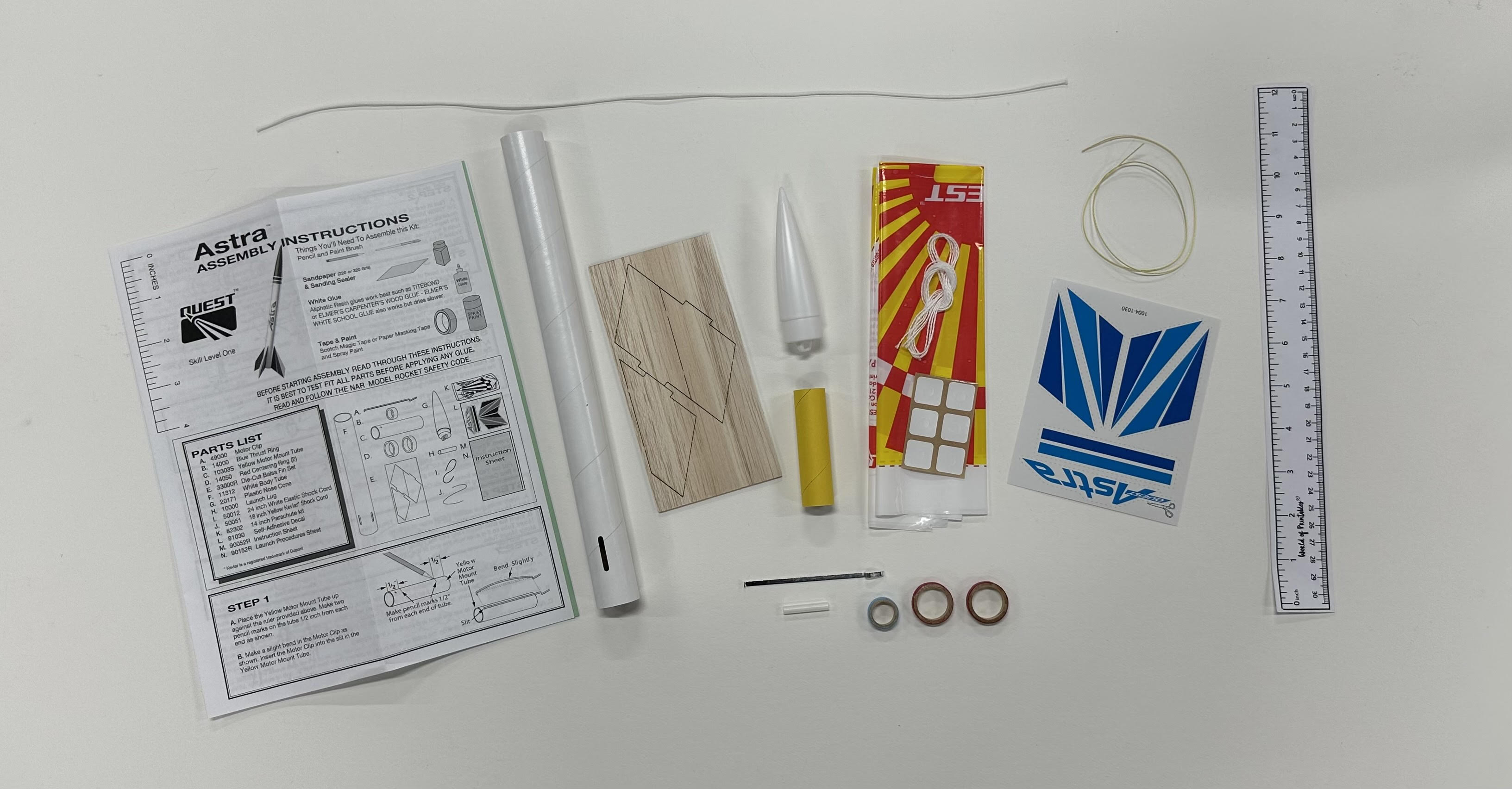 Quest Flying Model Rocket Kit Astra Single Bulk Pack Kit, No fancy ...