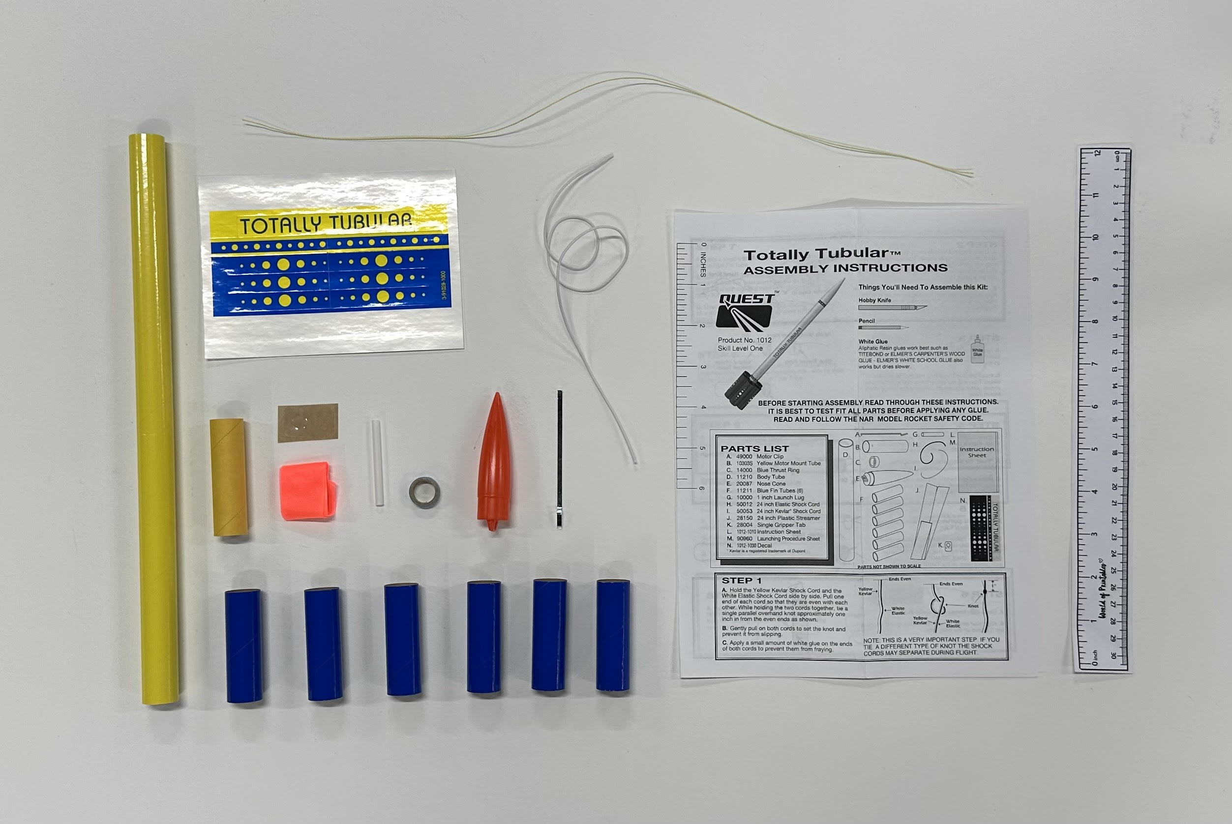 Quest Flying Model Rocket Kit Totally Tubular Kit Single Bulk Pack Kit ...