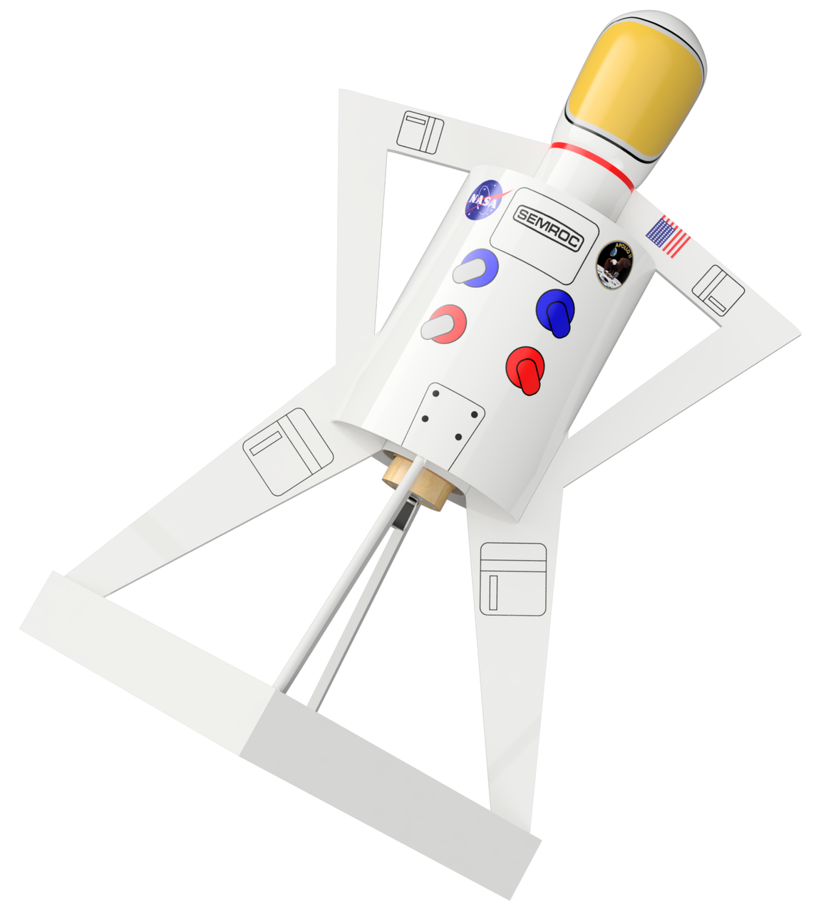 Semroc Flying Model Rocket Kit Spaceman KV-10