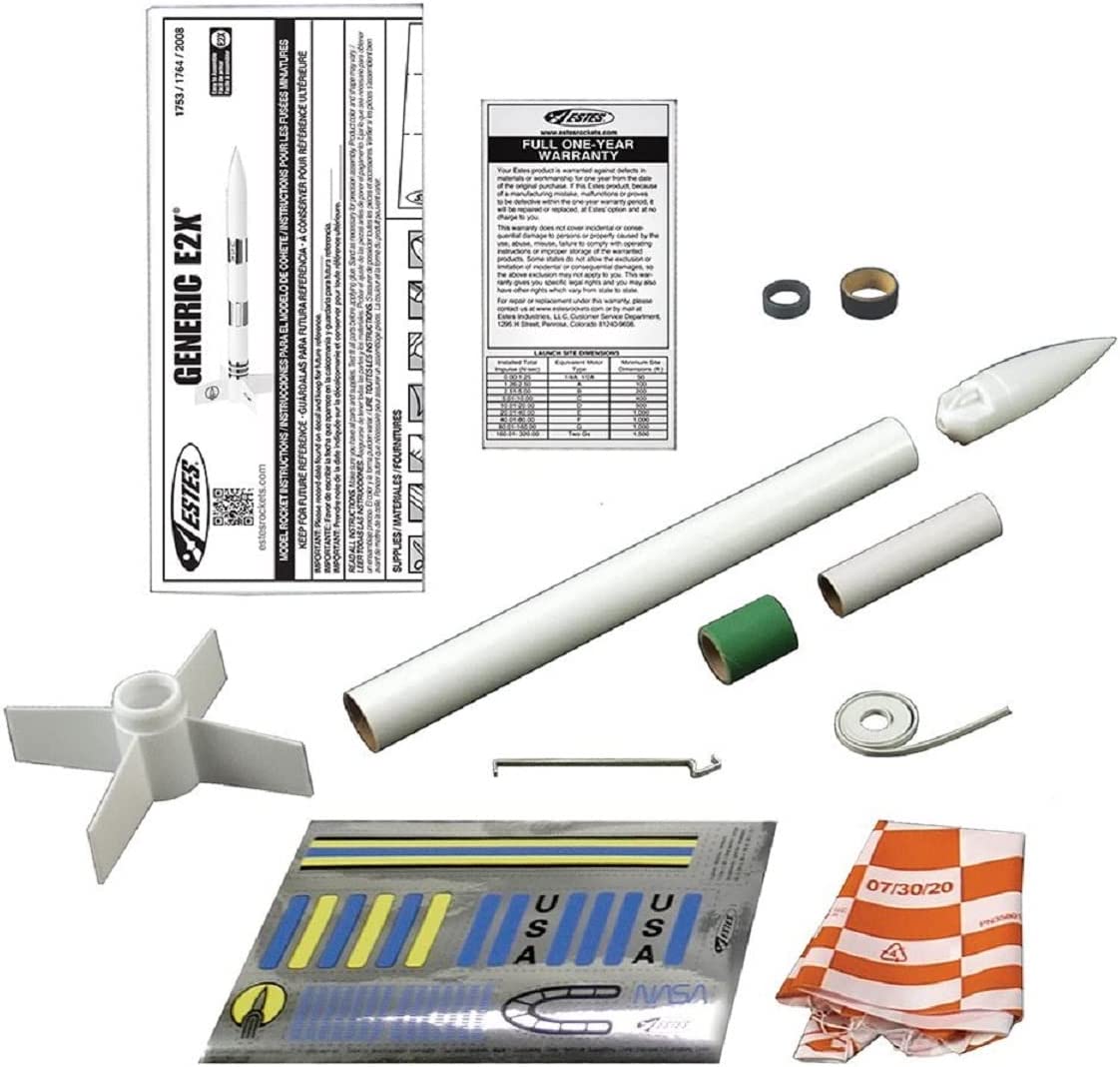 Estes Flying Model Rocket Kit Generic E2X Single Bulk Pack Kit
