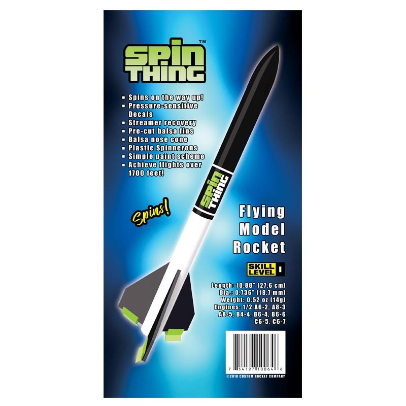 Custom Flying Model Rocket Kit Spin Thing 10064
