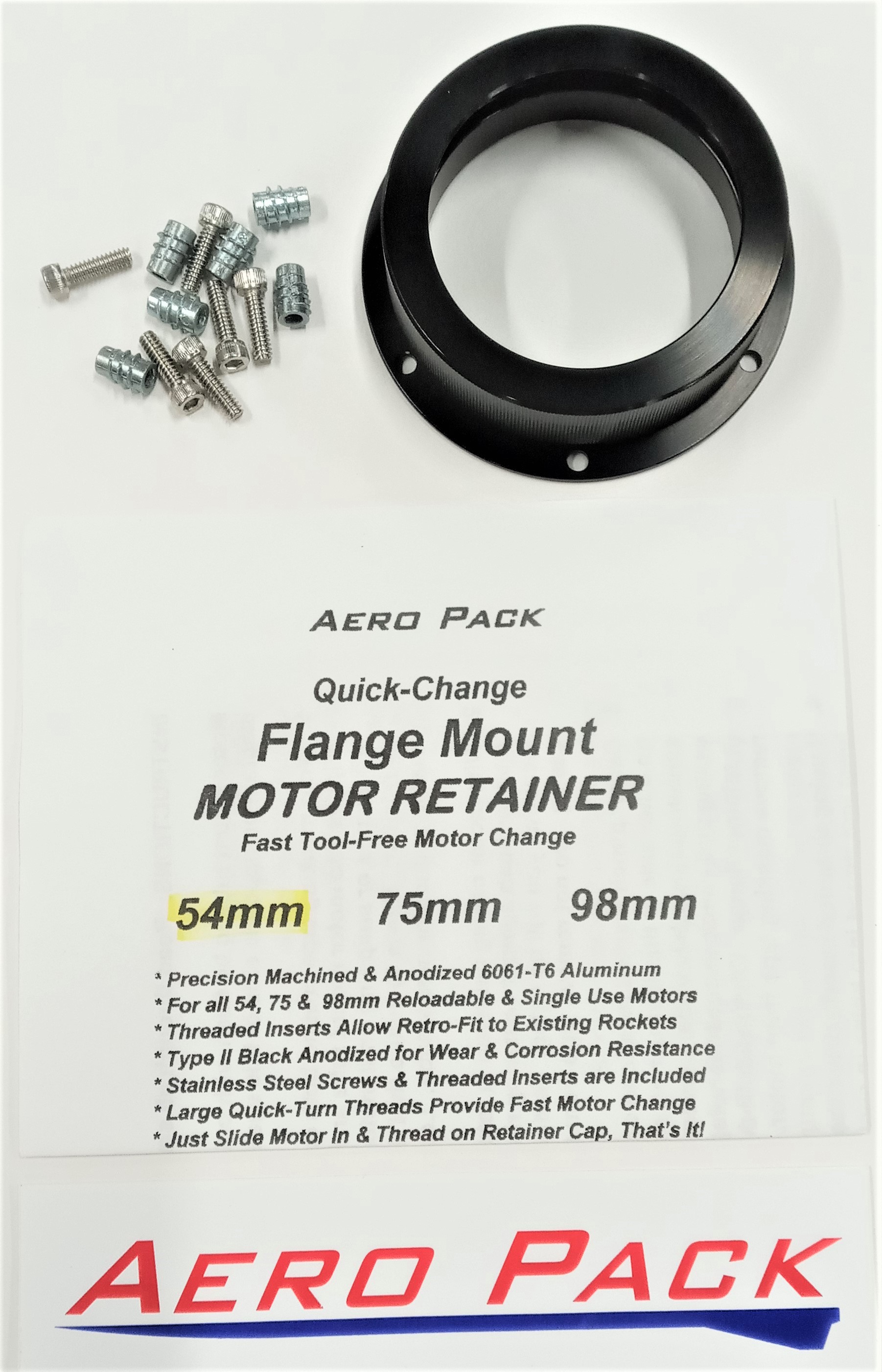Aero Pack Aluminum Quick Change Motor Retainer Assembly, 54mm Flange ...
