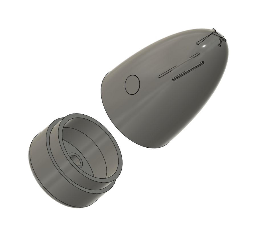 Semroc 3D Printed Nose Cone ST-18 3.0" Rounded Conical Rabbit Head SEM ...