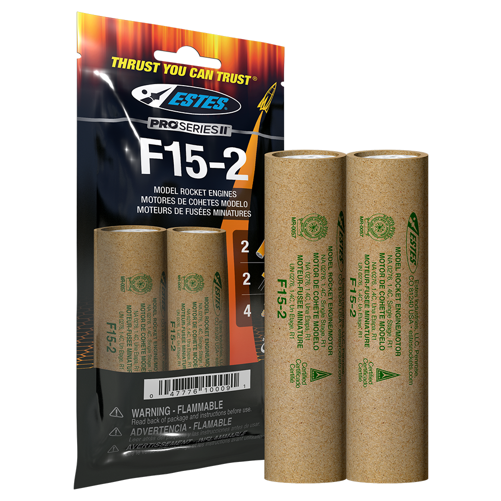 Estes 29mm Model Rocket Motors Single Use F15-2(2pk) EST 10009