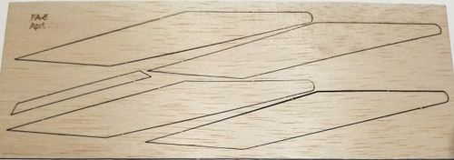 Semroc Laser-Cut Fins April Dancer 3/32 Balsa Sheet SEM-FA-5