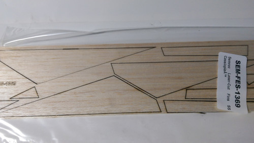 Semroc Laser-Cut Fins SS Cassiopia 3/32 Balsa SEM-FES-1369