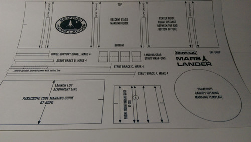 Semroc Pattern Sheet - Mars Lander SEM-IKV-54PS