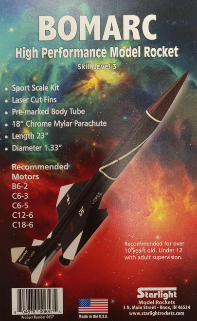 Starlight Flying Model Rocket Kit Bomarc STR 0657