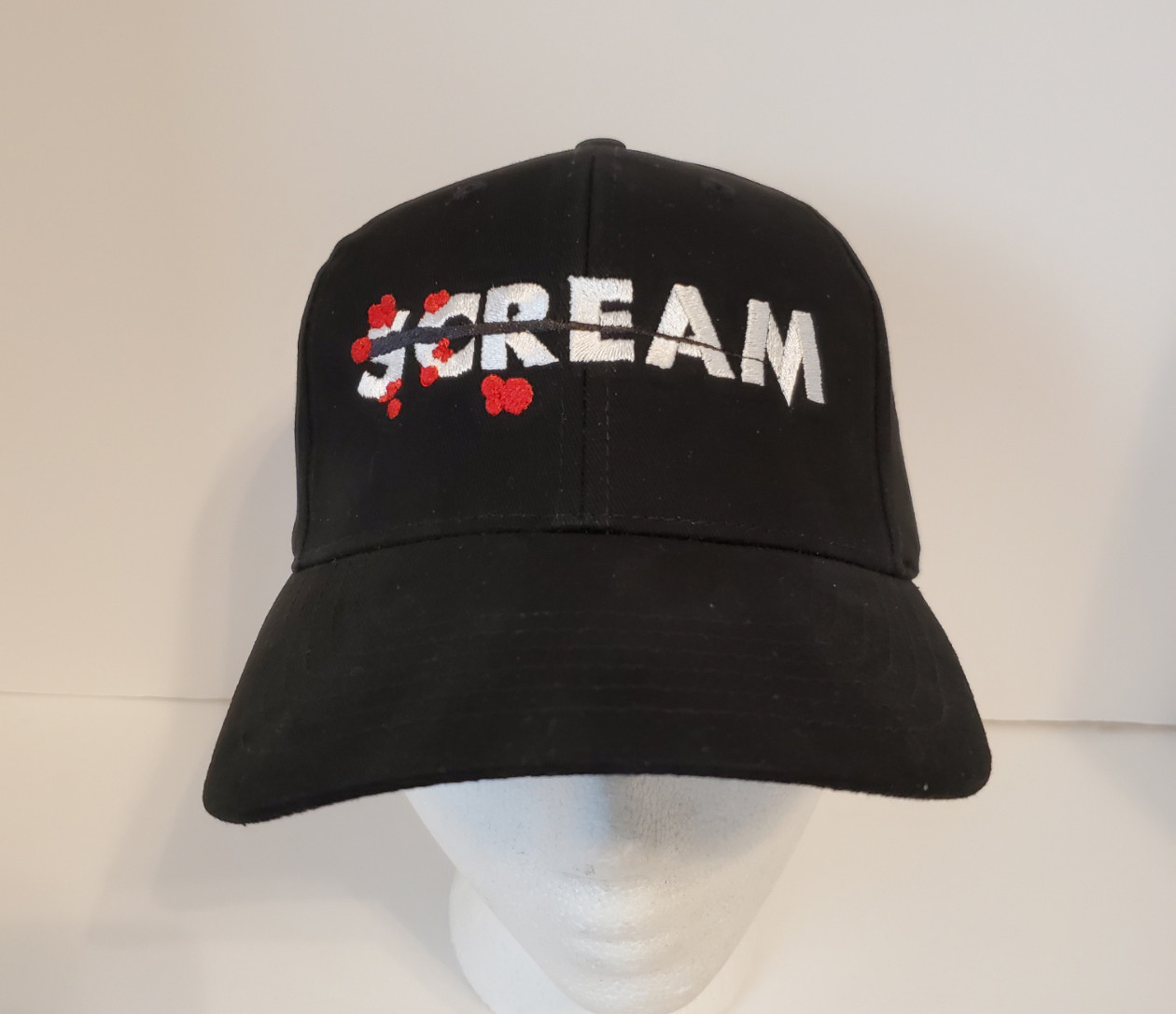 Copy of Scream Movie Logo #2 Embroidered Baseball Hat - Cap (Neve Campbell)