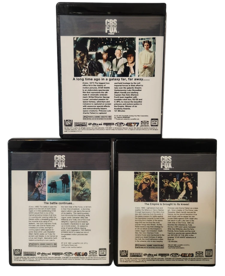Star Wars "Despecialized" Trilogy with Retro VHS Covers 4K UHD Non-DNR ...