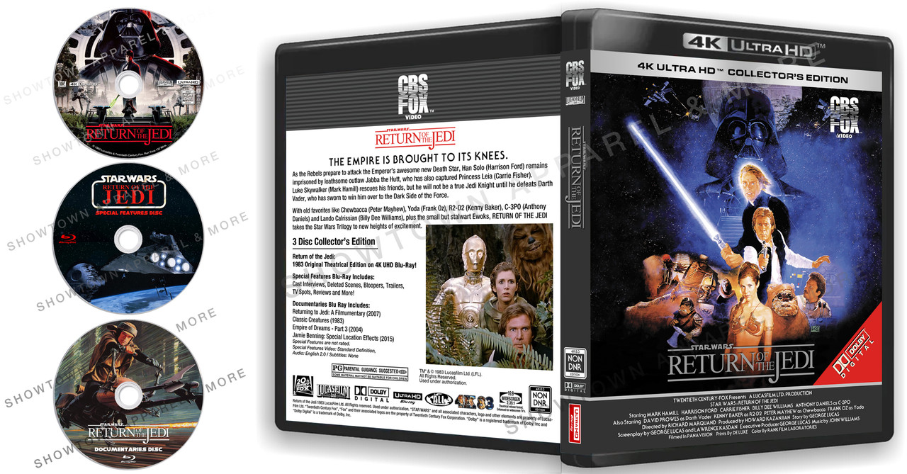 Star Wars Return of the Jedi 4K83 4K UHD Blu-Ray Non-DNR 3 Disc ...