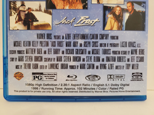 Jack Frost (1998) Blu-ray Starring: Michael Keaton, Kelly Preston, Mark Addy