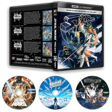 Star Wars TRILOGY 4K77/4K80/4K83 with DNR 4K UHD Blu-Ray 3 Disc Set ...