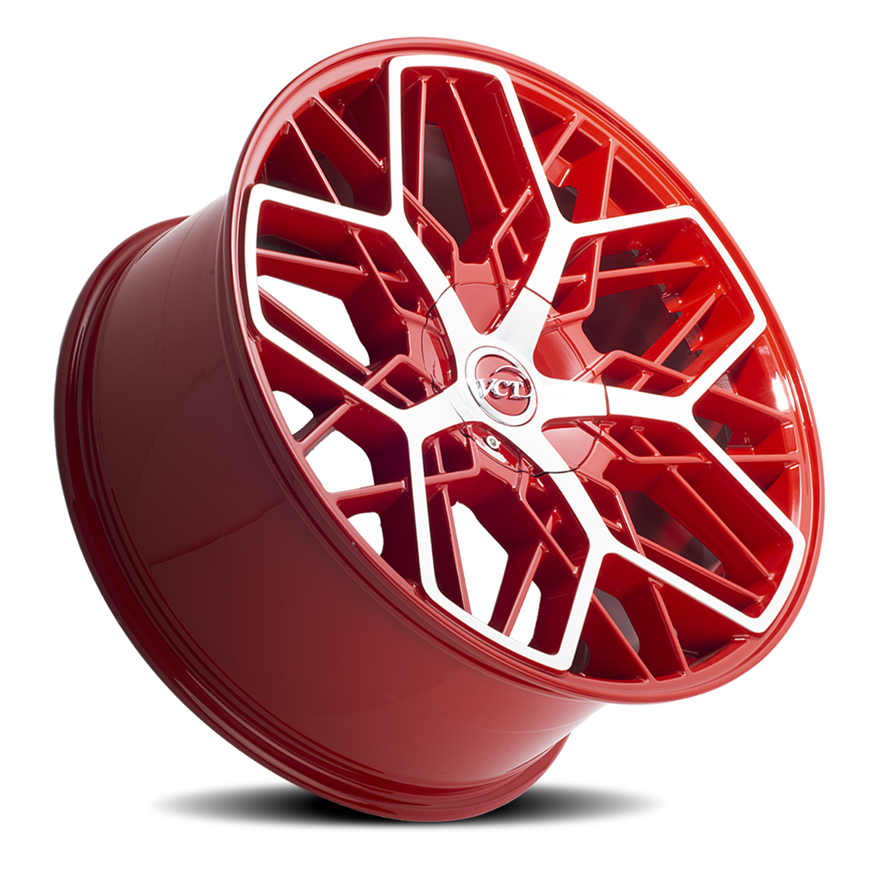 Vct Phoenix Wheels Rims 20x8.5 5x115 5x120 Candy Red Machined 40mm ...