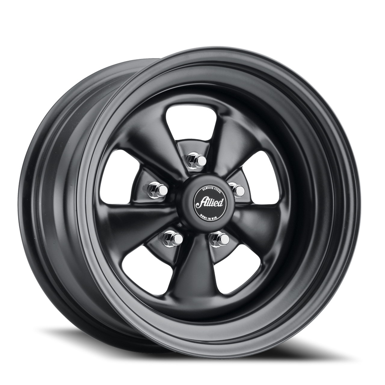 Allied Super Spoke Wheels Rims 15x8 5x114.3 5x120.65 Matte Black -6mm ...