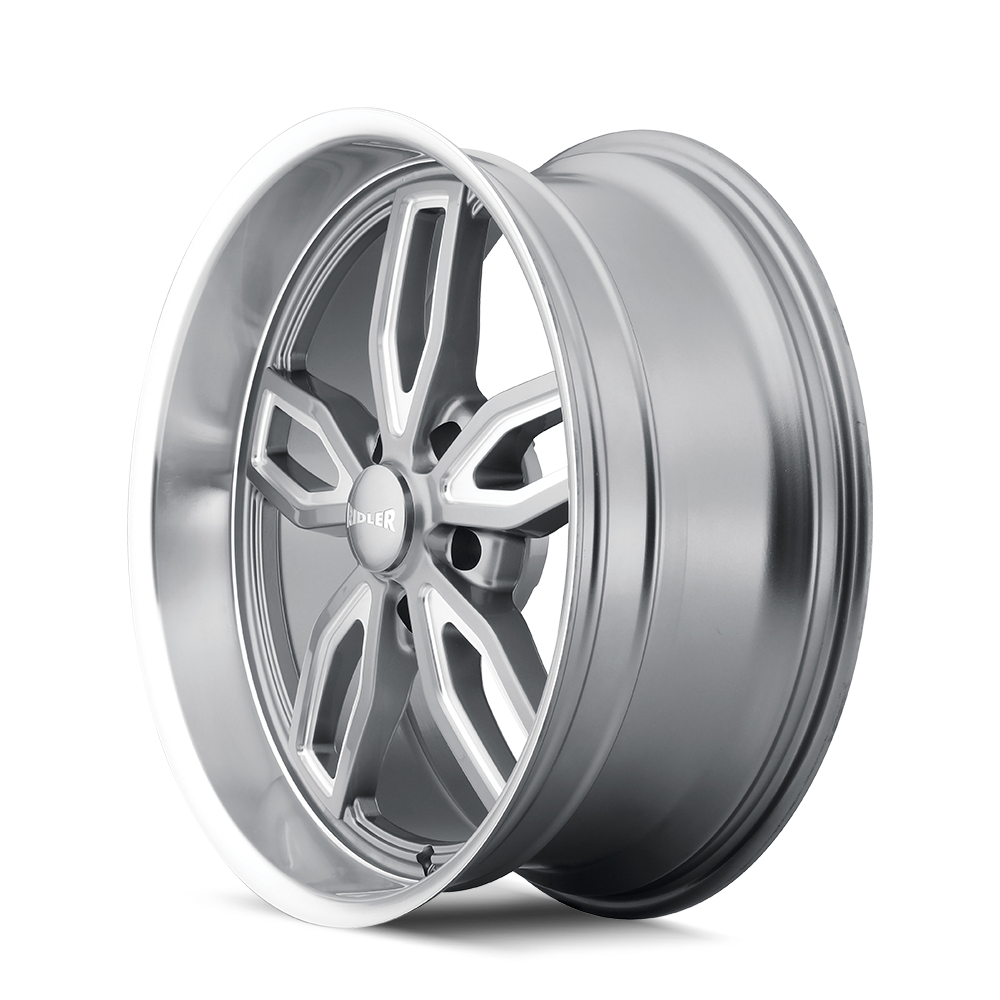 Ridler 608 Wheels Rims 20x10 5x120.65 Gloss Grey Milled 0mm | 608-2161G