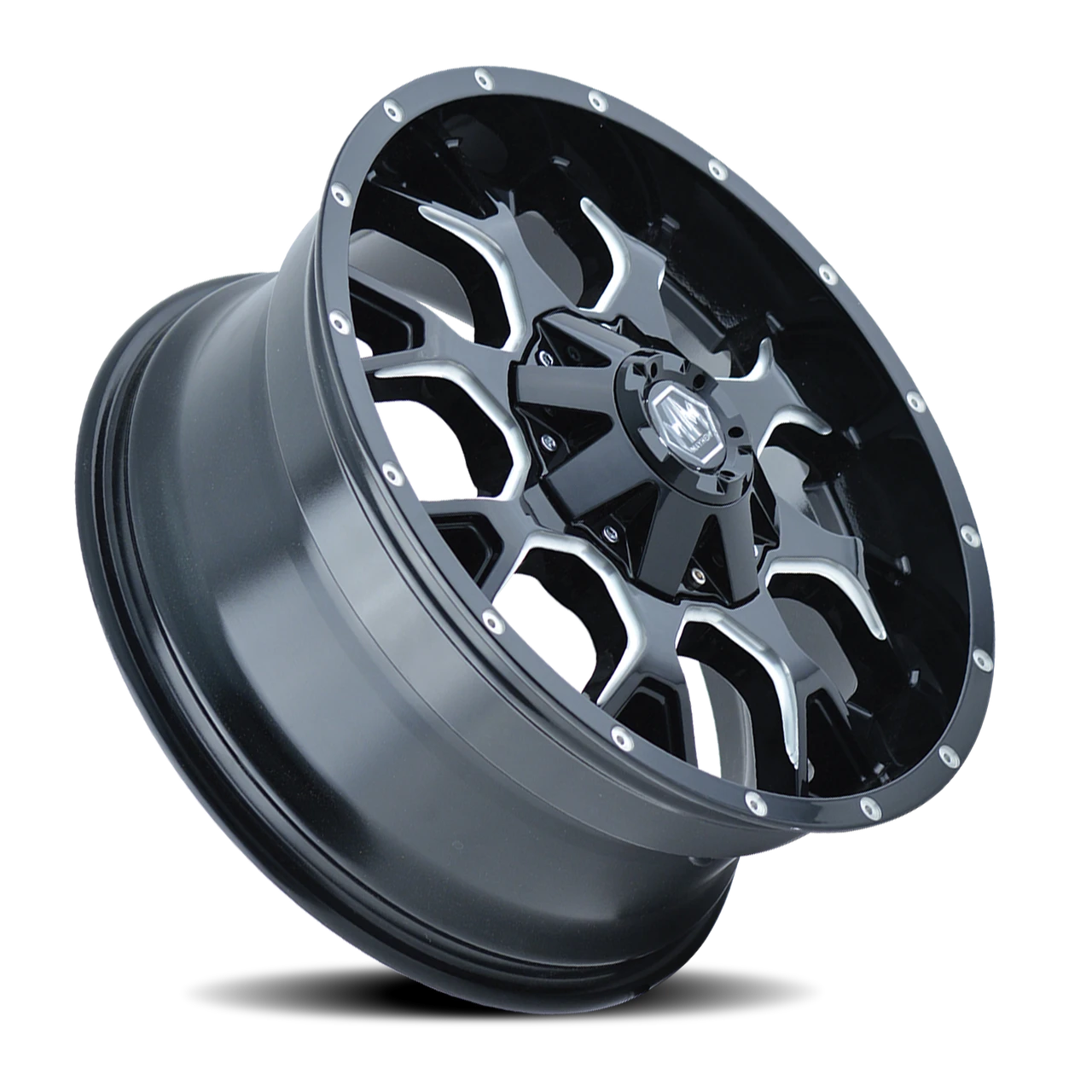 Mayhem Warrior Wheels Rims 18x9 6x135 6x139.7 Gloss Black Milled -12mm ...