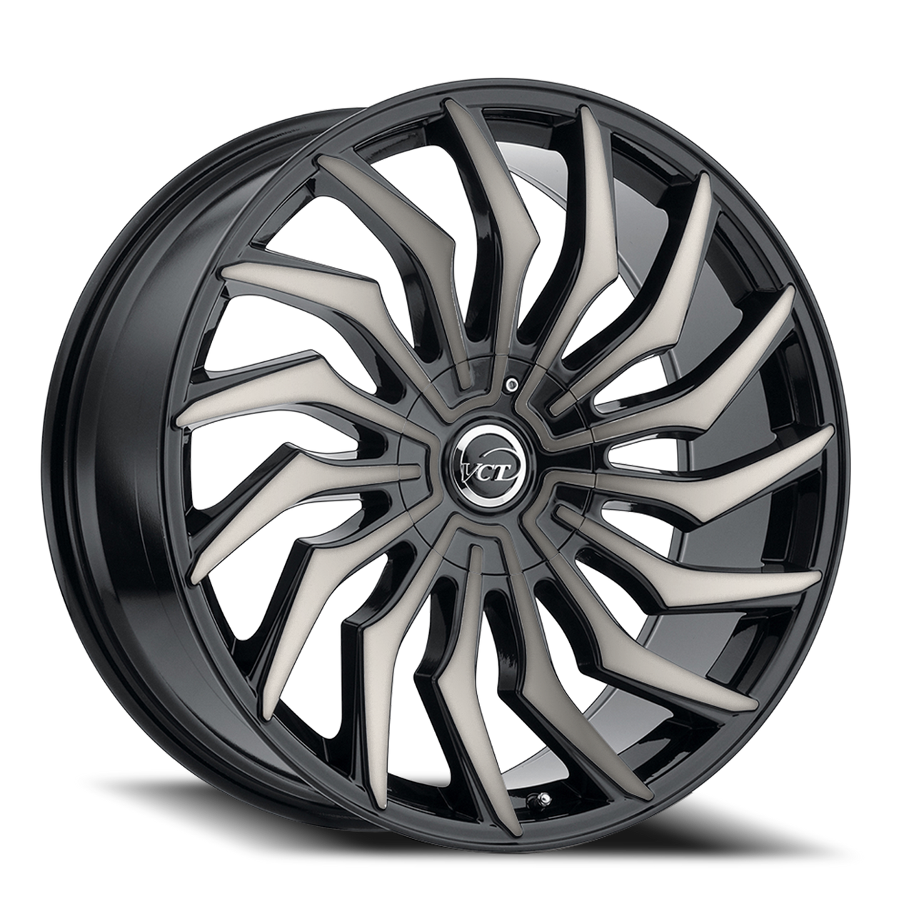 Vct Chopper Wheels Rims 22x8.5 5x115 5x127 Black Machined W/ Dark Tint ...