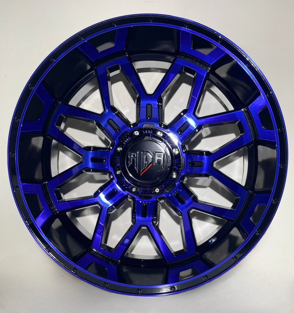 Red Dirt Road Rd25 Wheels Rims 22x10 5x127 5x139.7 Black Milled W/ Blue ...