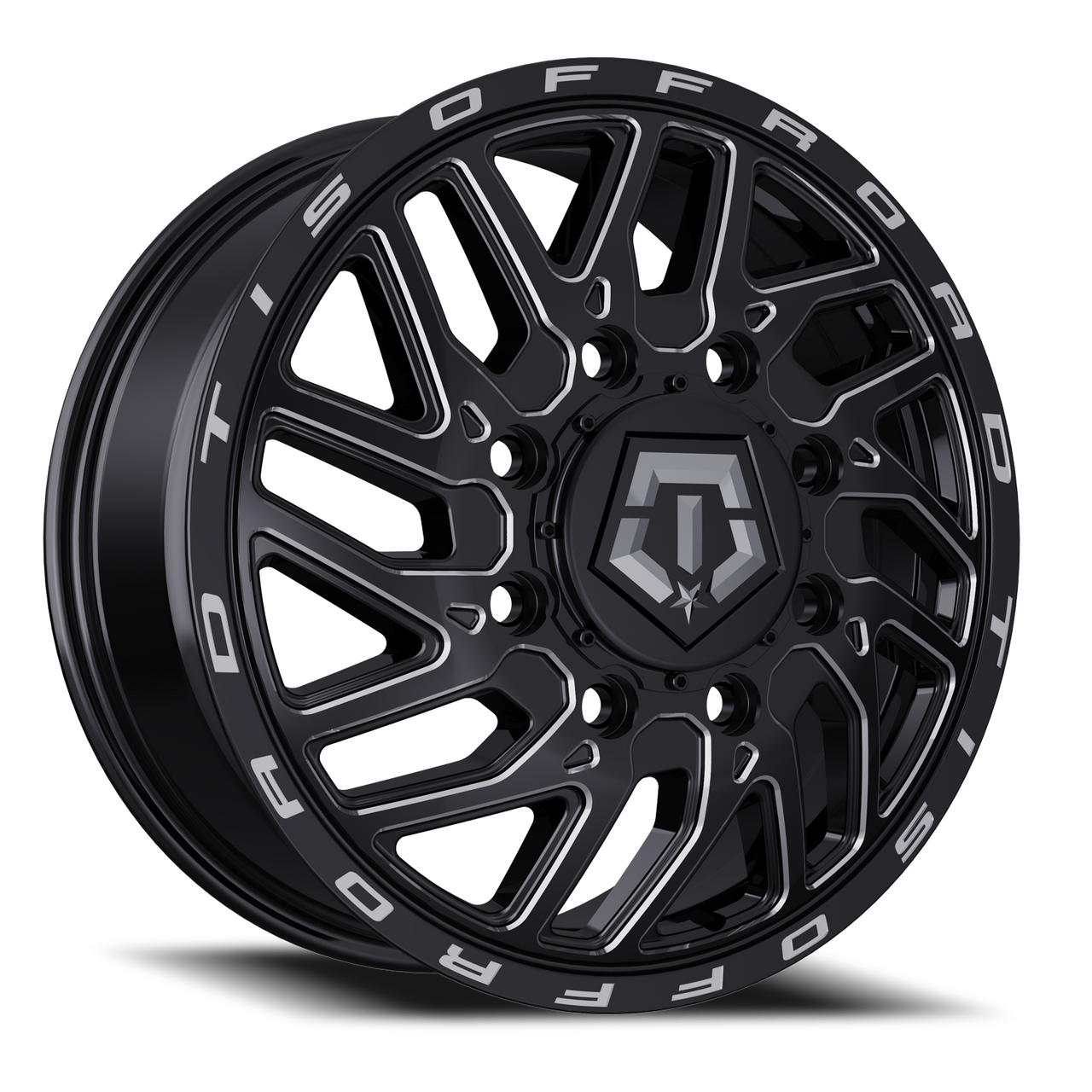 Tis Dually 544Bm Dually Wheels Rims 20x8.25 8x200 Gloss Black W/ Milled ...