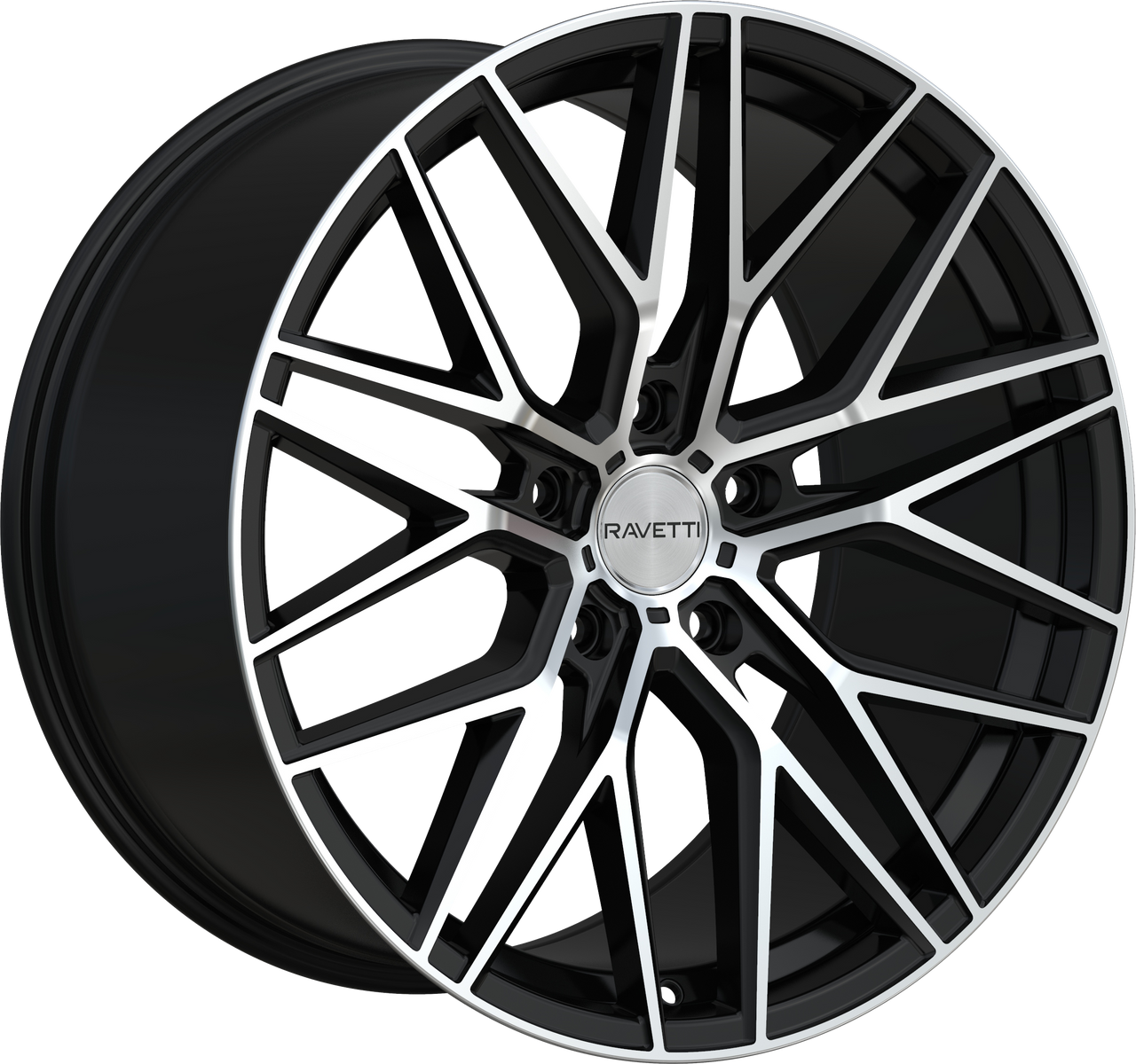 Ravetti M16 Wheels Rims 22x9 5x112 Satin Black Machined 32mm | RAV-M16 ...