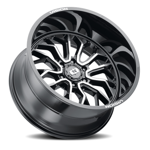 Vision Riot 402 Wheels Rims 22x10 6x139.7 Gloss Black Machined Face ...