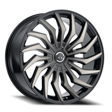 Vct Chopper Wheels Rims 20x8.5 5x108 5x115 Black Machined W/ Dark Tint ...