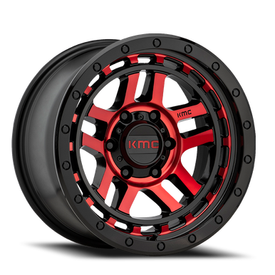 Kmc Km540 Recon Wheels Rims 17x9 5x127 Gloss Black Machined With Red ...