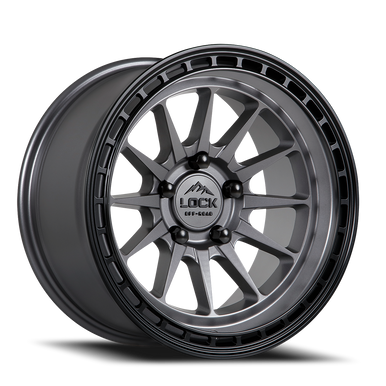Lock Offroad Baja Wheels Rims 17x9 5x127 Matte Grey W/ Matte Black Ring ...