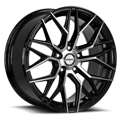 Shift H33 Spring Wheels Rims 20x8.5 5x114.3 Gloss Black Machined 35mm ...