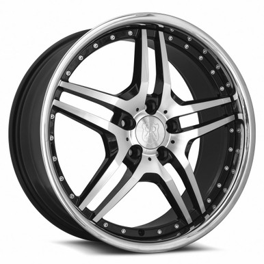 Mrr Rw2 Wheels Rims 20x8.5 Blank Custom Drilled Black W/ Chrome Lip ...
