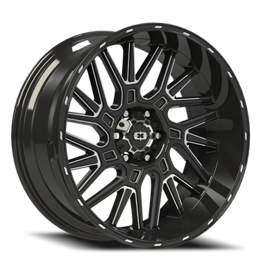 Vision Brawl 404 Wheels Rims 20x12 6x139.7 Gloss Black Milled Spoke ...