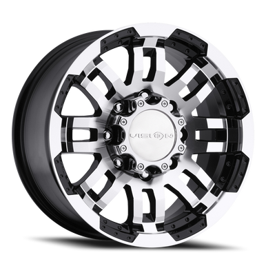 Vision Warrior 375 Wheels Rims 17x8.5 8x170 Gloss Black Machined Face ...