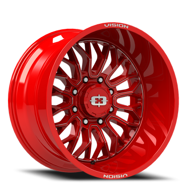 Vision Riot 402 Wheels Rims 20x12 8x180 Red Tint Milled Spokes -51mm ...