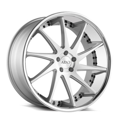 Azad Az23 Wheels Rims 20x9 5x120 Brushed Silver With Stainless Lip 35mm ...
