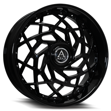 Azad Az Reign Wheels Rims 24x10 Blank Custom Drilled Gloss Black 25mm ...