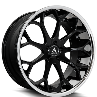 Azad Az99 Wheels Rims 20x10.5 5x120 Gloss Black With Stainless Lip 42mm ...
