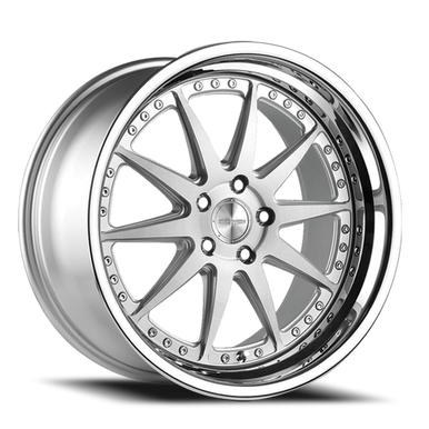 Rennen Csl-1 Wheels Rims 19x8.5 5x112 Silver Brushed W/ Chrome Step Lip ...