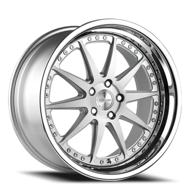 Rennen Csl-1 Wheels Rims 19x9.5 5x120 Silver Brushed W/ Chrome Step Lip ...