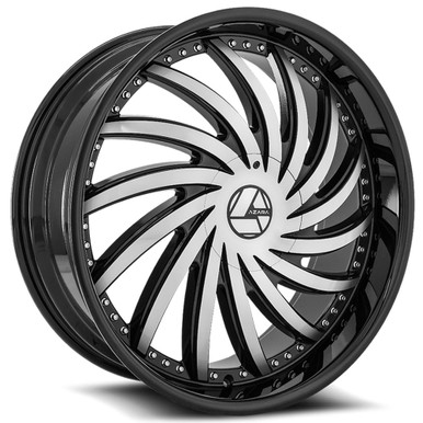 Azara Aza-508 Wheels Rims 22x9.5 Blank Custom Drilled Gloss Black ...