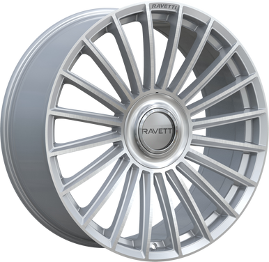 Ravetti M17 Wheels Rims 22x9 5x114.3 5x120 Silver Brushed W/ Floating ...