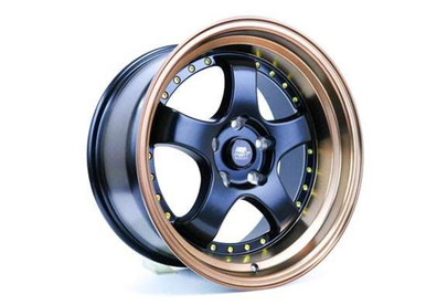 Mst Mt07 Wheels Rims 18x9.5 5x114.3 Gloss Black W/Bronze Machined Lip ...
