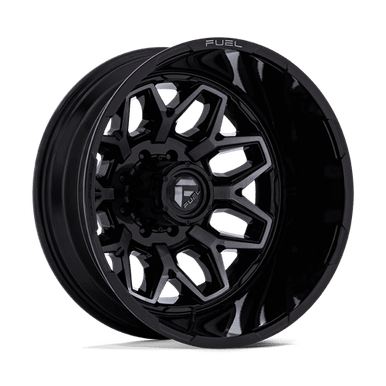 Fuel Dually D875 Flux Wheels Rims 22x8.25 8x165.1 Gloss Black Brush-Fc ...
