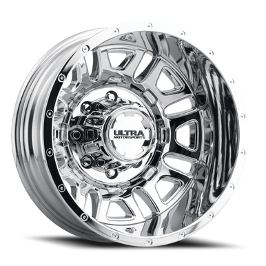 Ultra Dually 003Rc Hunter Dually Wheels Rims 17x6.5 8x165.1 Chrome -140mm